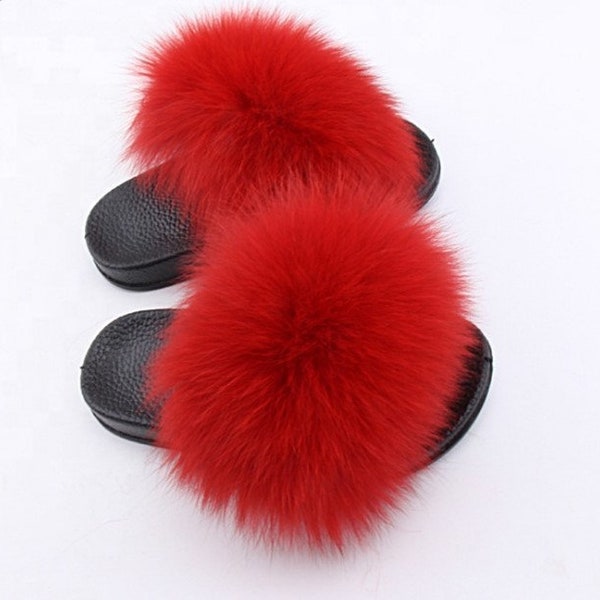Fur Slides - Etsy