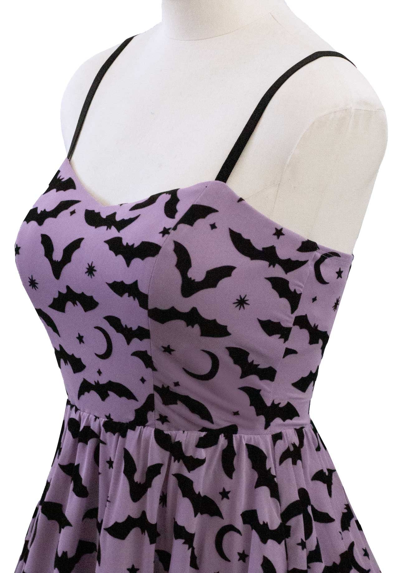 Spooky Bat Mesh Dress in Purple and Black - Etsy