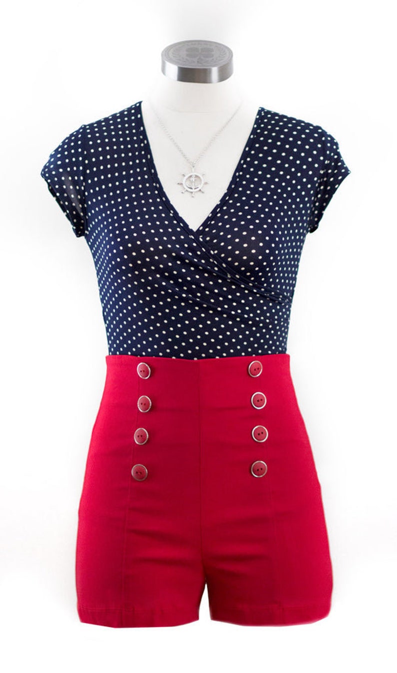 High Waist Pin Me up Shorts - Etsy