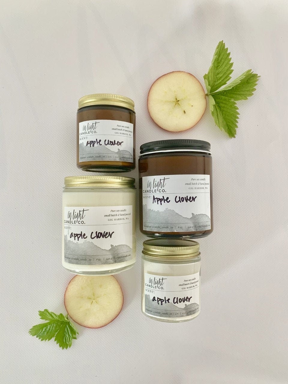 Apple Clover Candles - 8oz, 4oz & Gold Travel Tins