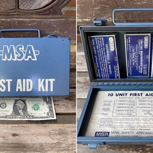 MSA 10 Unit First Aid Kit Metal Box Case Wall Mountable - Etsy