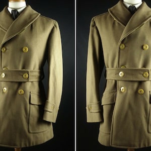RARE Abercrombie & Fitch Army Reefer Coat Jacket Shawl Collar Sz 39 ...