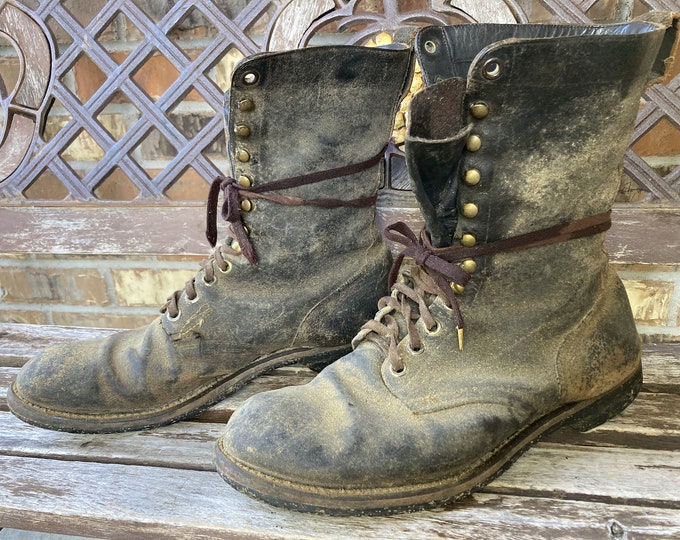 13 F U.S Army Military Combat Boots Vintage Lace up USMC - Etsy