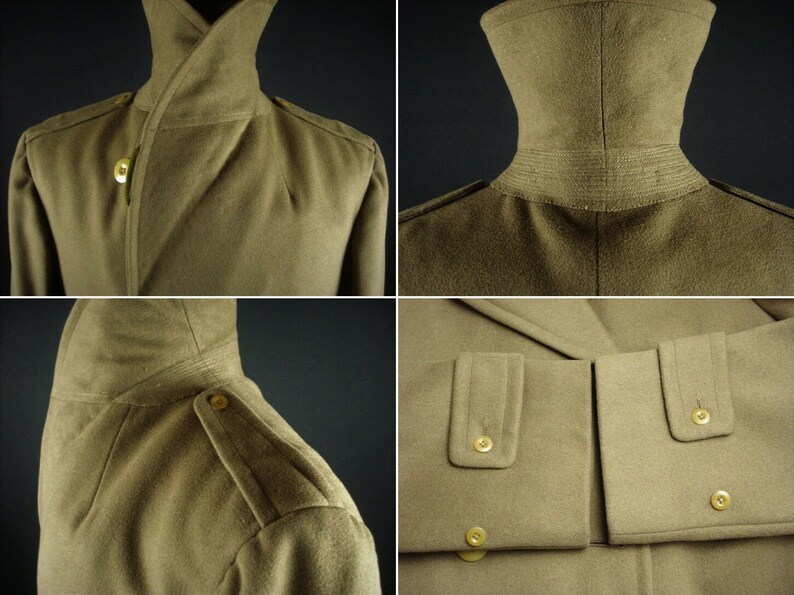 RARE Abercrombie & Fitch Army Reefer Coat Jacket Shawl Collar Sz 39 ...