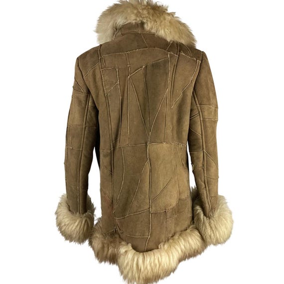 Genuine Shearling Sheepskin Patchwork Penny Lane Leat… - Gem
