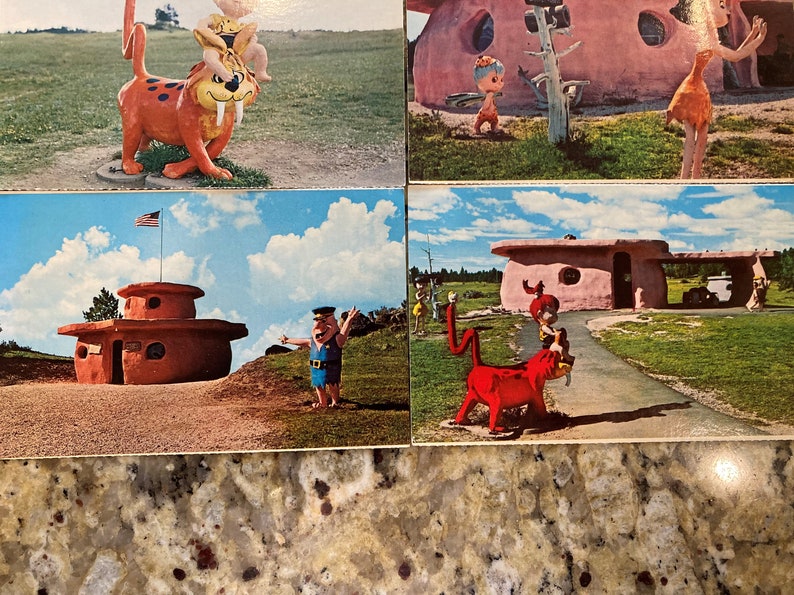 Set of Vintage Flintstone's Bedrock City Postcards South - Etsy