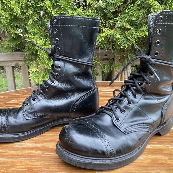 Leather Combat Boots - Etsy