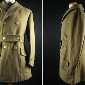 RARE Abercrombie & Fitch Army Reefer Coat Jacket Shawl Collar Sz 39 ...