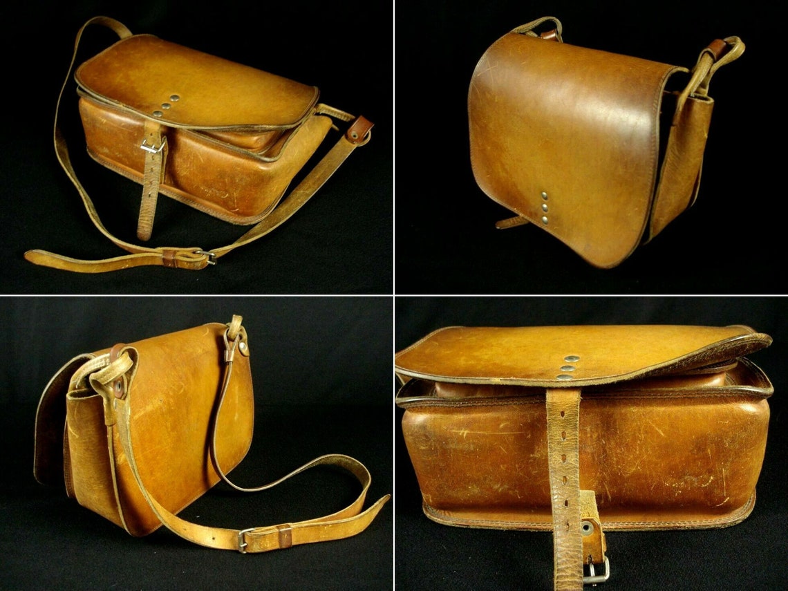Vintage Saddle Leather Shoulder Bag Brown - Etsy