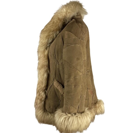 Genuine Shearling Sheepskin Patchwork Penny Lane Leat… - Gem