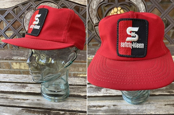 Safety Kleen Red Snap back Trucker Cap Hat Made in USA - Gem