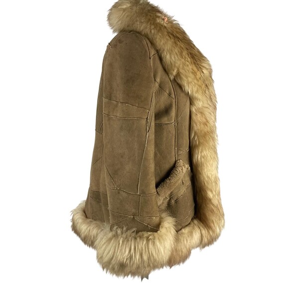 Genuine Shearling Sheepskin Patchwork Penny Lane Leat… - Gem