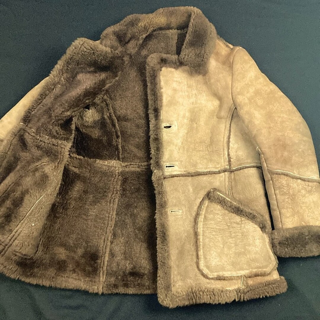 Size 42 Shearling Sheepskin Ranch Coat Jacket Vintage 70s - Etsy