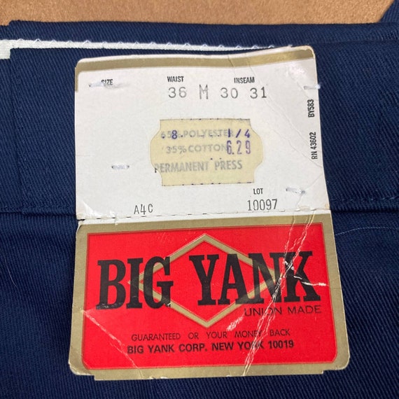 NOS Vintage 70s Big Yank Work Pants Trousers Navy - Gem