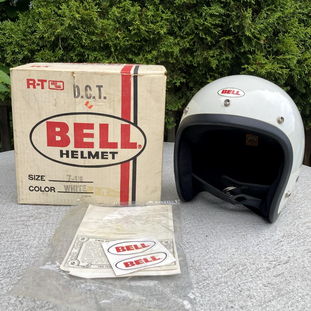 Vintage 1979 Bell R-T Motorcycle Helmet White Minty Stock - Etsy