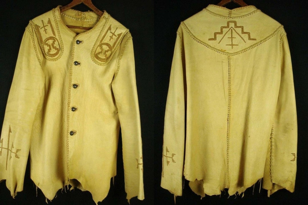 Vintage Native American Navajo Southwestern Deerskin Leather Shirt ...