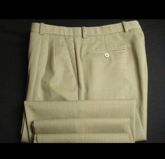 34 X 30 100% Pure wool pleated Trouser slacks by Bach… - Gem