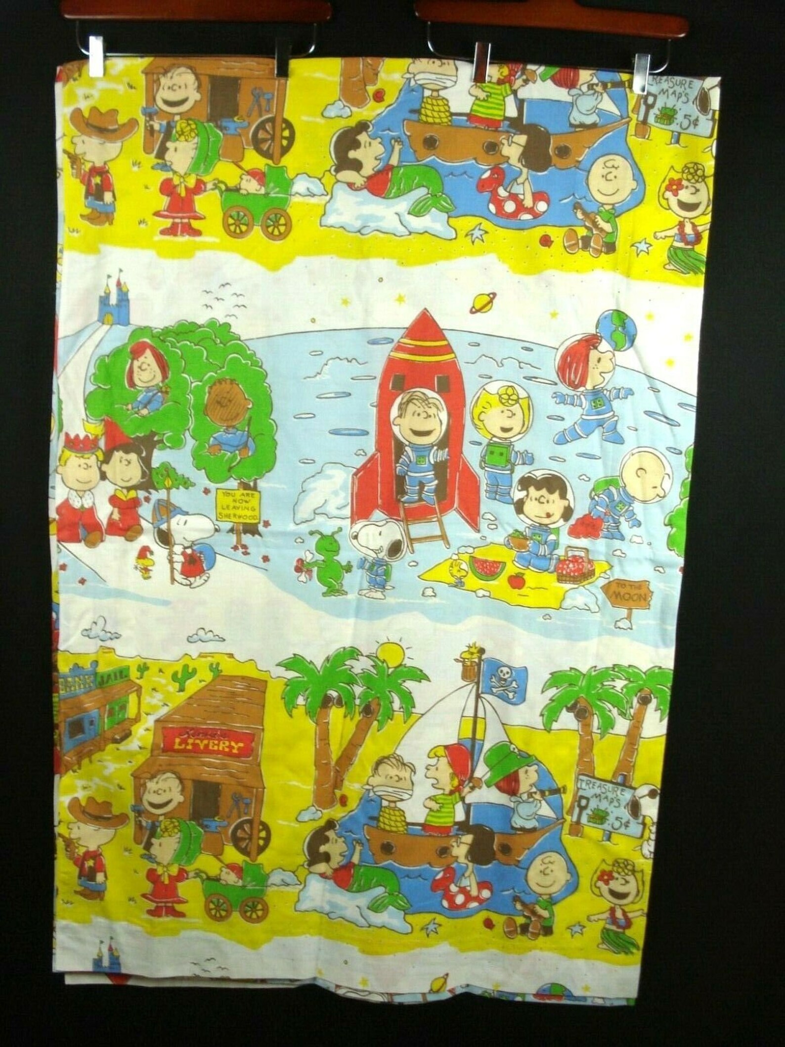 70s Peanuts Snoopy Goes West Twin Sheets Flat Vintage - Etsy