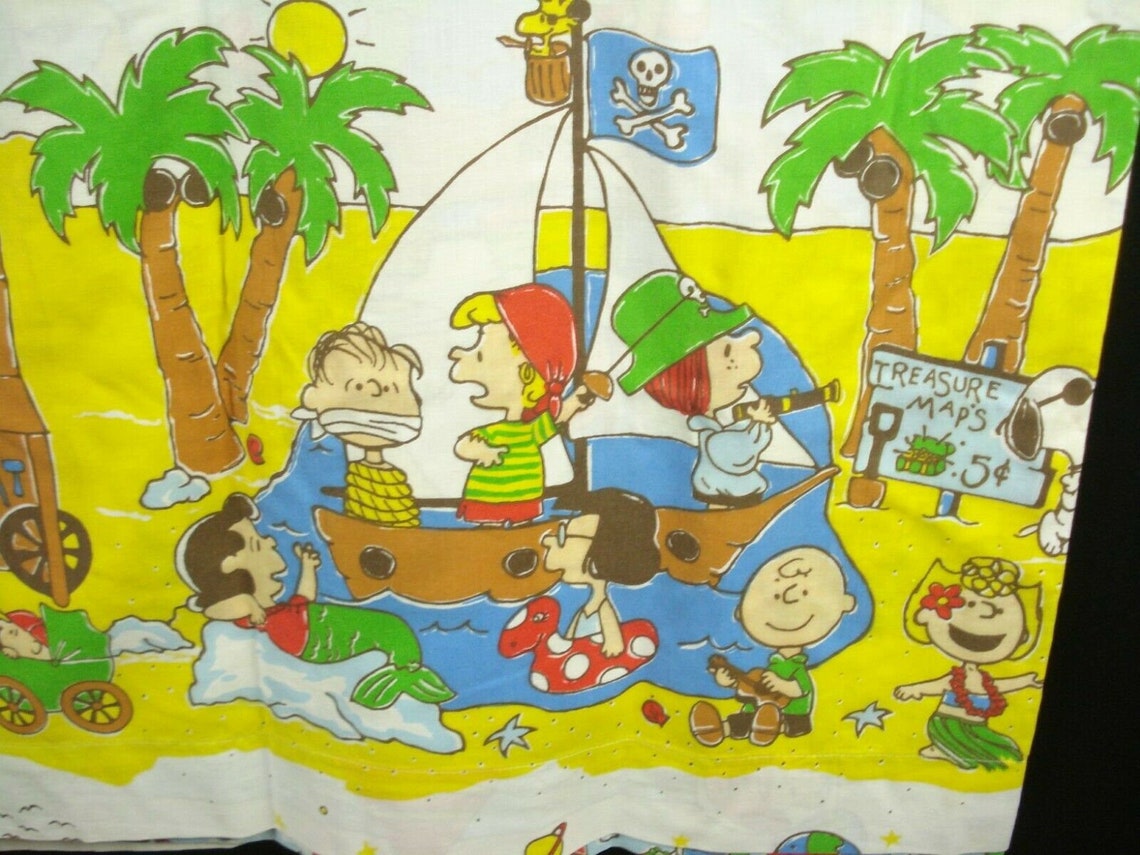 70s Peanuts Snoopy Goes West Twin Sheets Flat Vintage - Etsy
