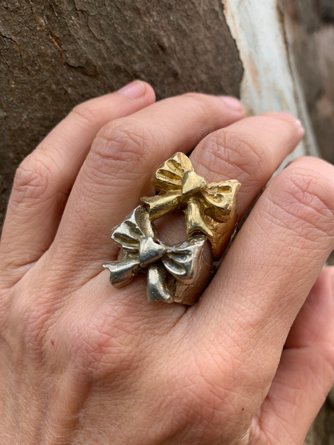 Bronze Bow Ring, Love Knot Ring, Vintage Bow Ring, Coquette Ring ...