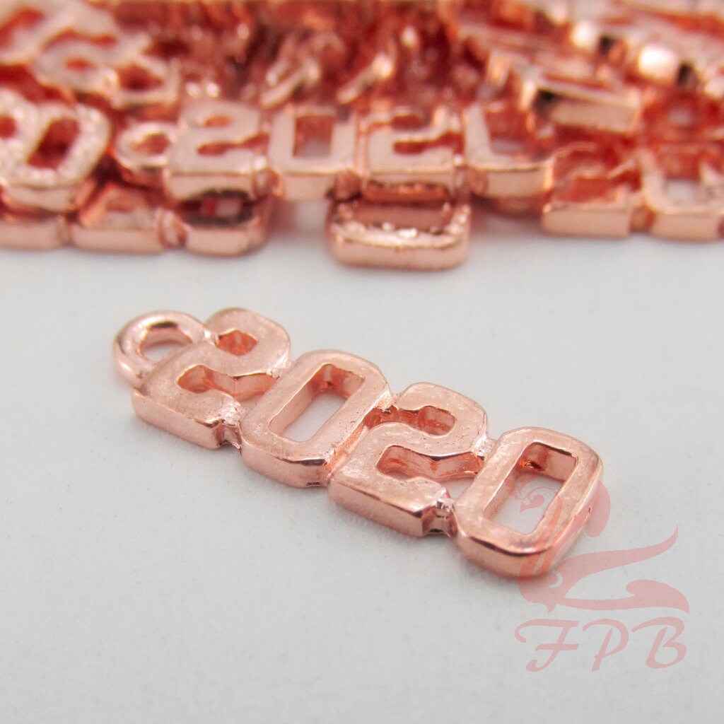 10 Year 2020 Charms 20mm Wholesale Rose Gold Plated Pendants GC0216244 ...