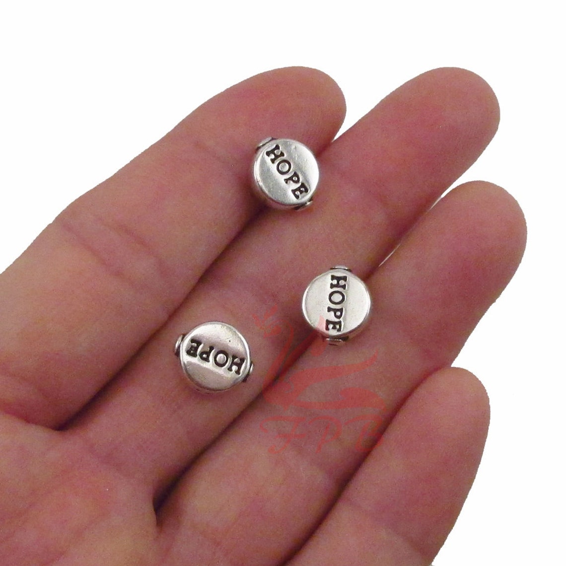 10 Hope Beads 10mm Wholesale Antiqued Silver Plated Spacer Beads ...