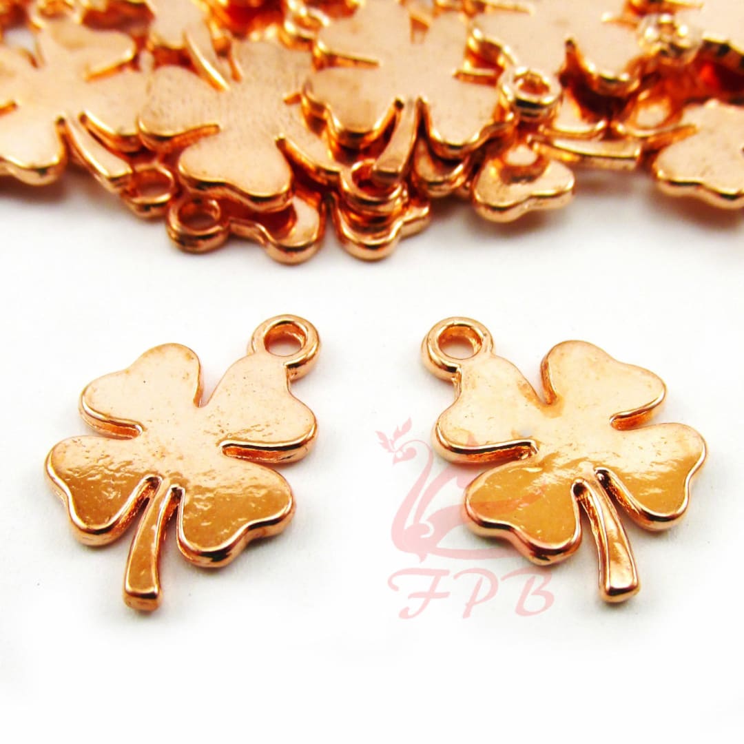 10 Four Leaf Clover Charms 18mm Wholesale Copper Lucky Clover Pendants ...