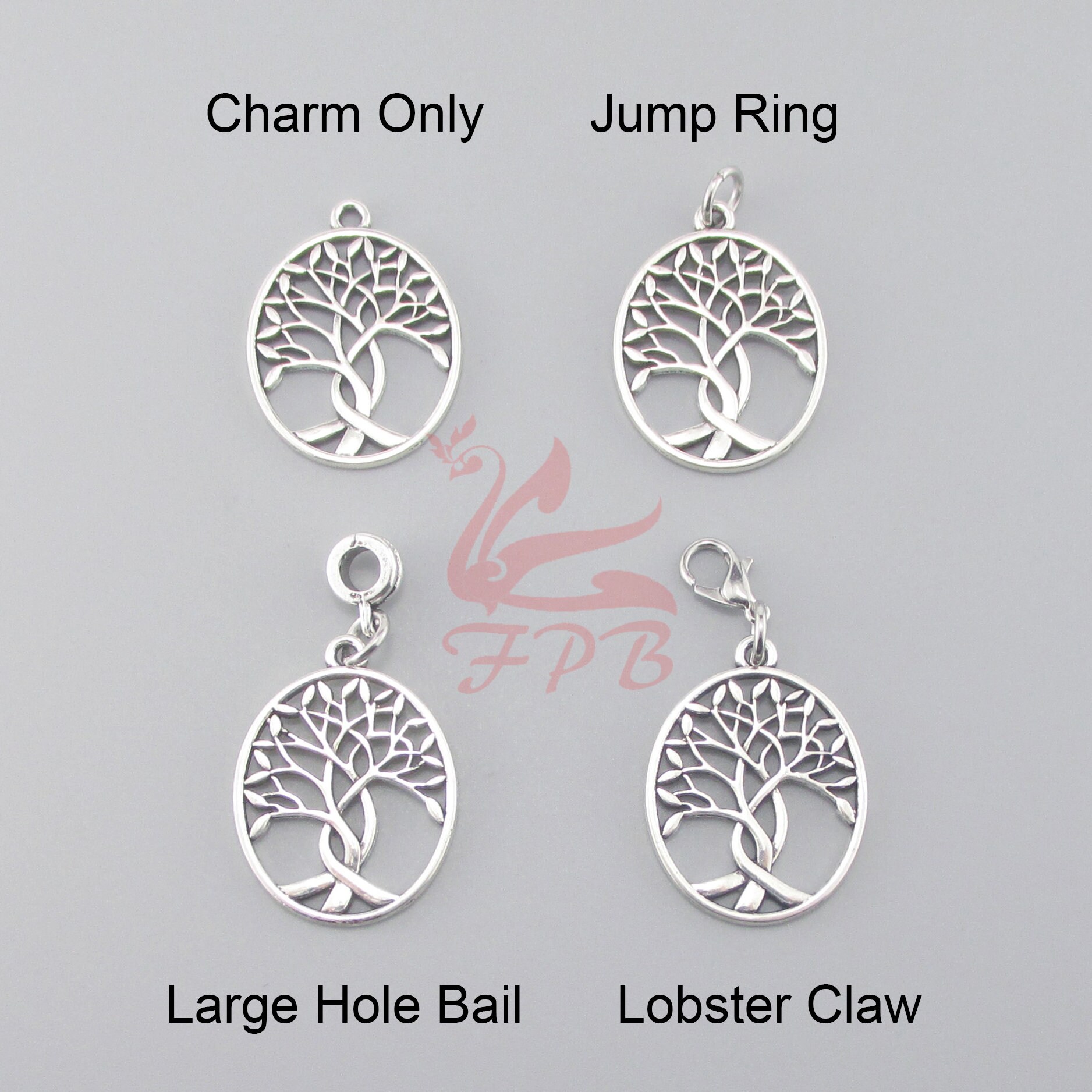 10 Tree of Life Charms 20mm Antiqued Silver Plated Tree - Etsy