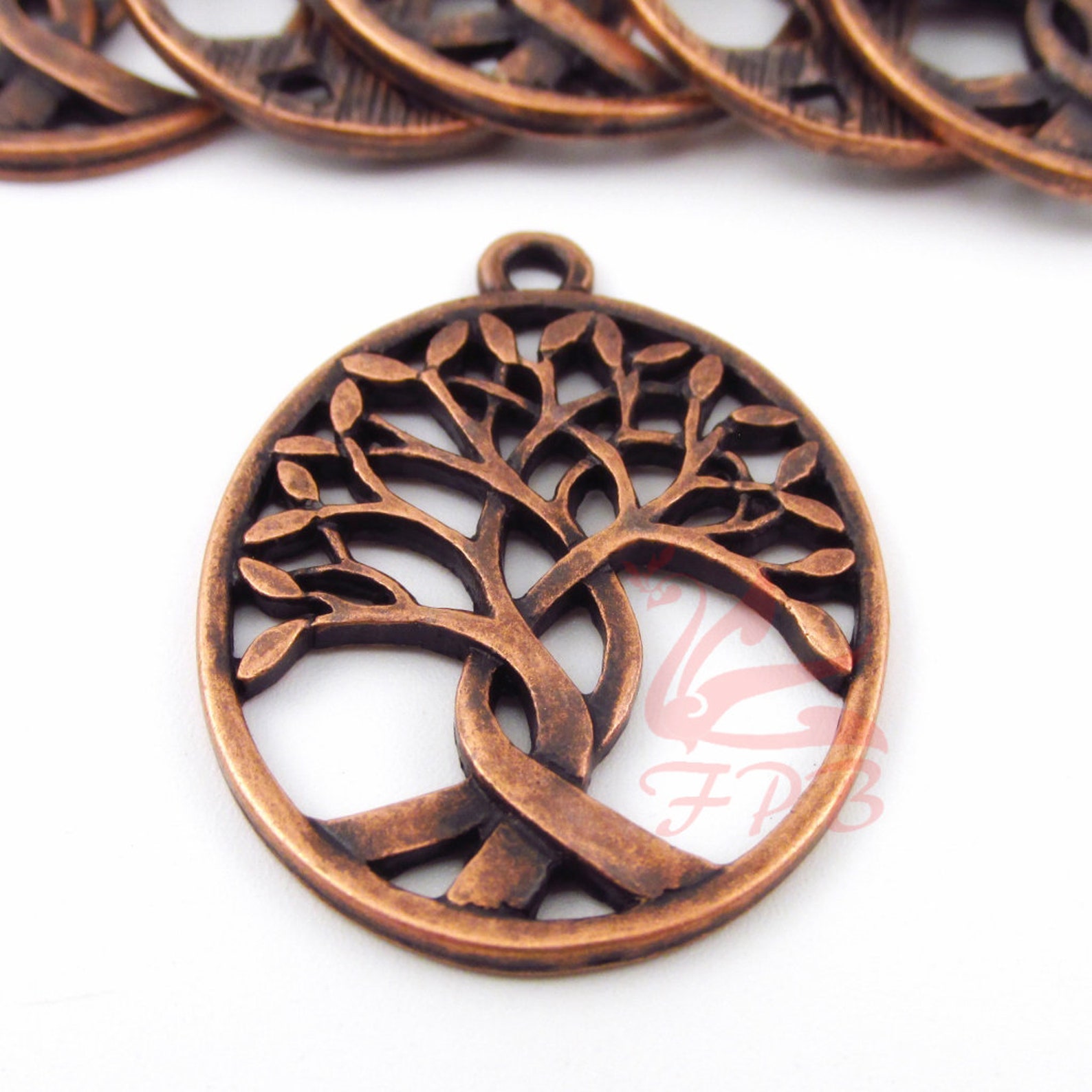 2 Tree of Life Charms 31mm Silver Plated Tree Pendant for | Etsy