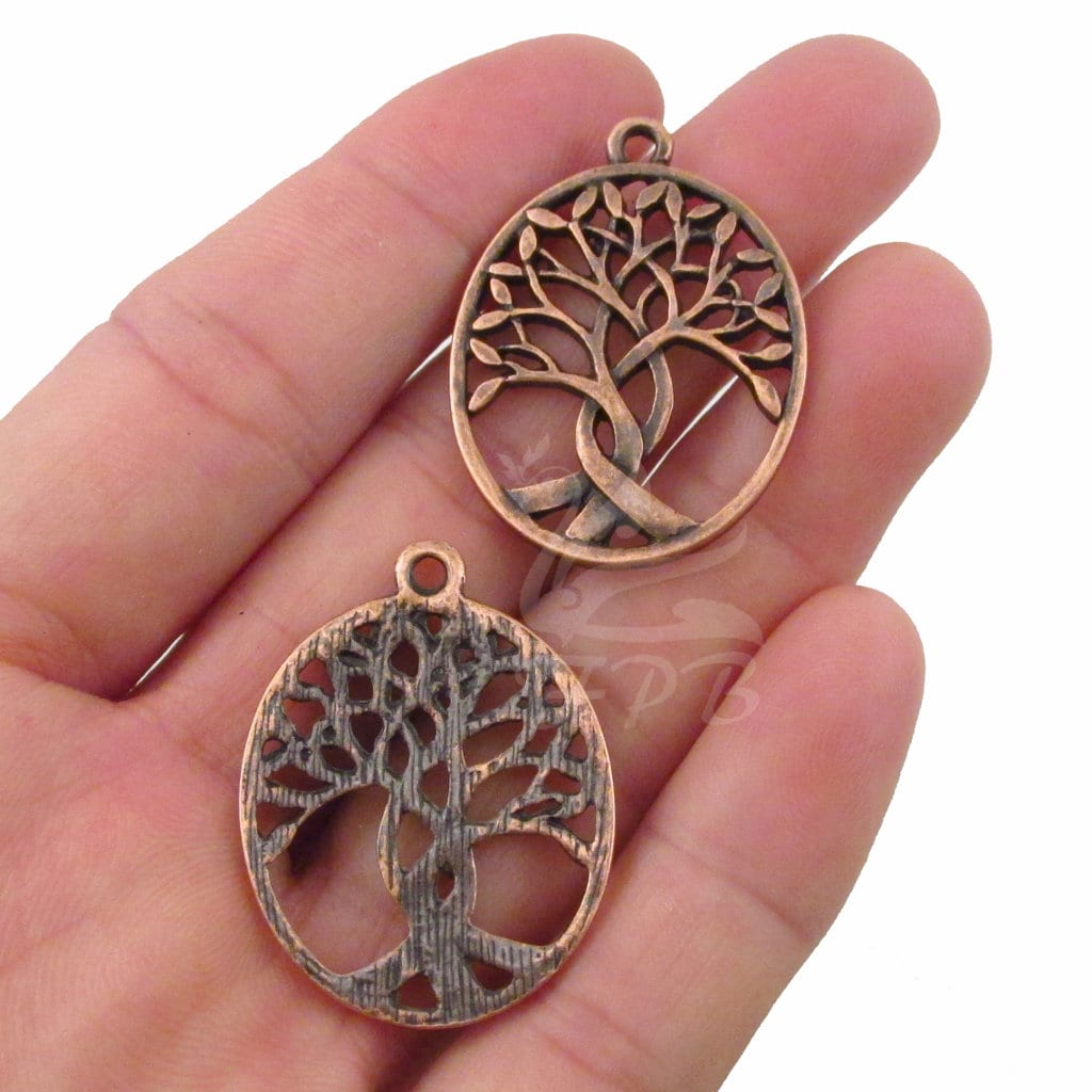 2 Tree of Life Charms 31mm Silver Plated Tree Pendant for Jewelry ...