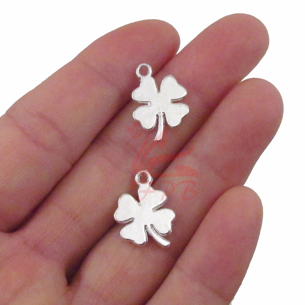 10 Four Leaf Clover Charms 18mm Wholesale Copper Lucky Clover Pendants ...