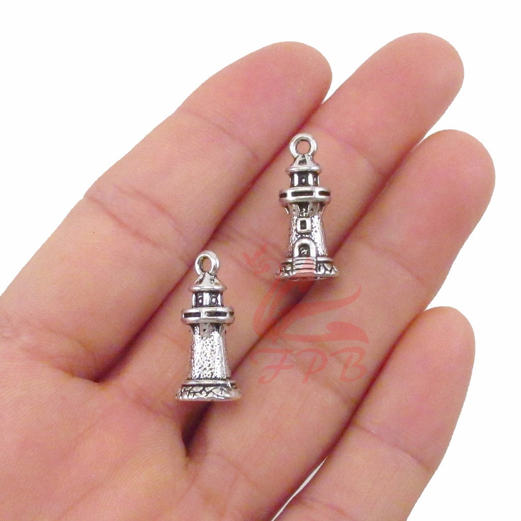 10 Lighthouse Charms 20mm Wholesale Antiqued Silver Plated - Etsy