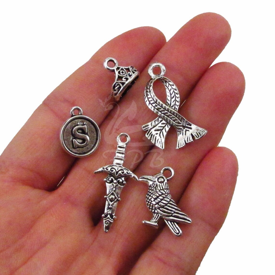 HP Fandom Charms 10 Pieces Set - Mixed Antiqued Silver Plated Charms ...