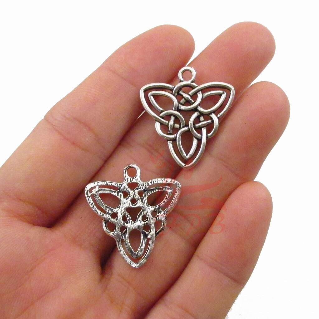 2 Celtic Knot Charms 24mm Wholesale Antiqued Silver Plated - Etsy