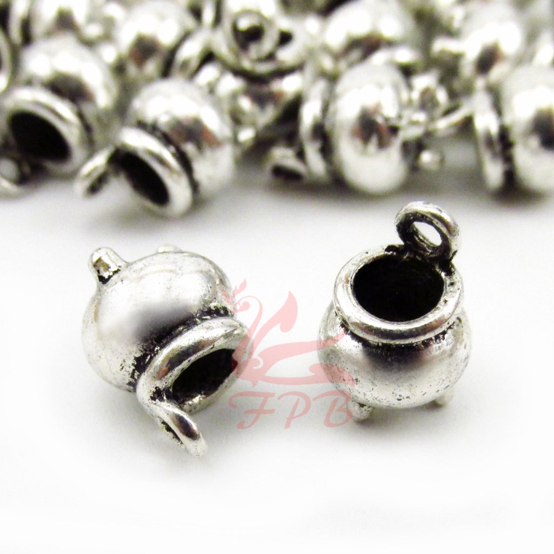 5 Witch Cauldron Charms 12mm Wholesale Antiqued Silver Plated Halloween ...