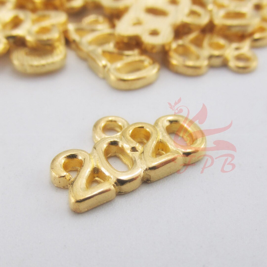 10 Year 2020 Charms 14mm Wholesale Gold Plated Pendants GC0215911 - Etsy