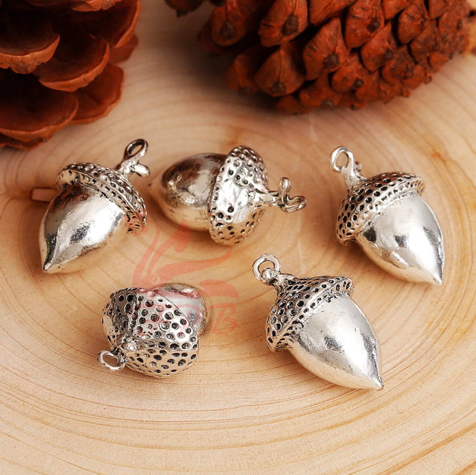 1 Acorn Charm 28mm Wholesale Antiqued Silver Large Autumn - Etsy