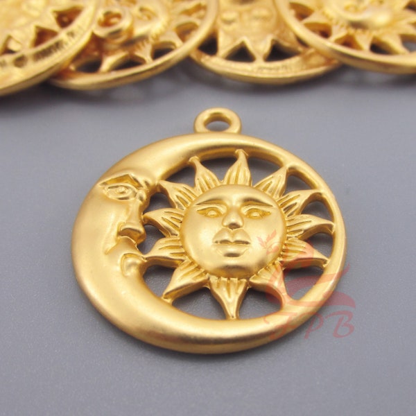 Sun and Moon Charm - Etsy