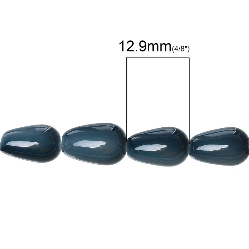 20 Gray Teardrop Glass Beads 13mm Wholesale Grey Glass Beads | Etsy