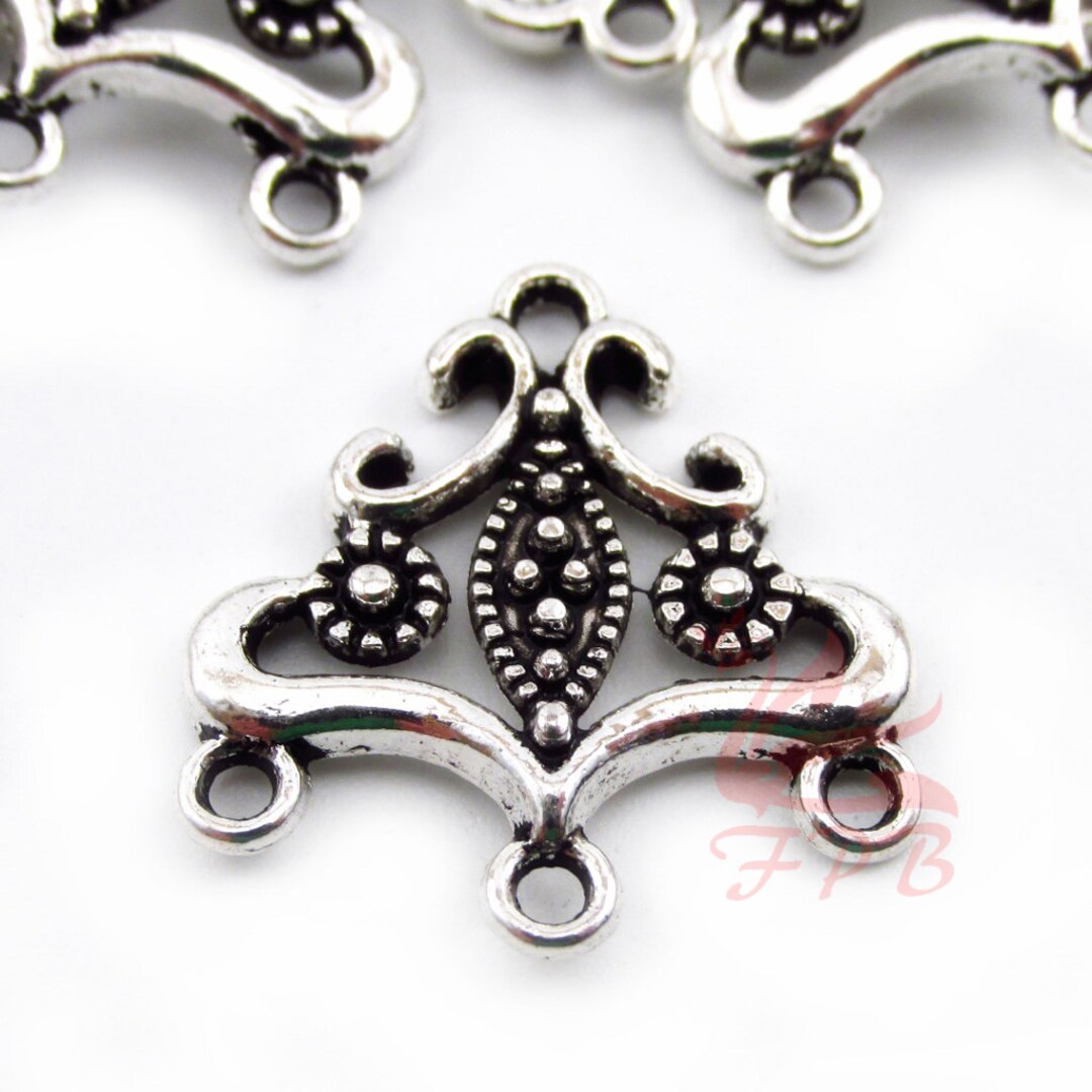 10 Chandelier Connector Charms 21mm Wholesale Antiqued Silver Plated ...