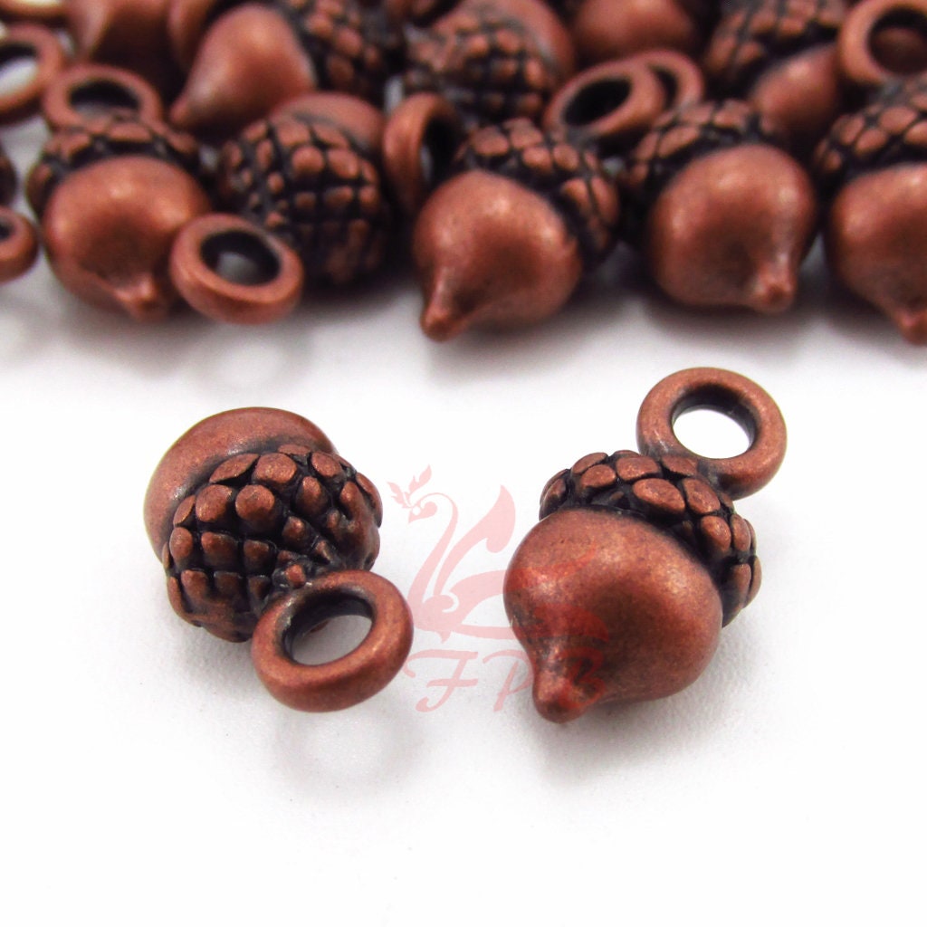 10 Copper Acorn Charms 14mm Wholesale Antiqued Copper Autumn - Etsy