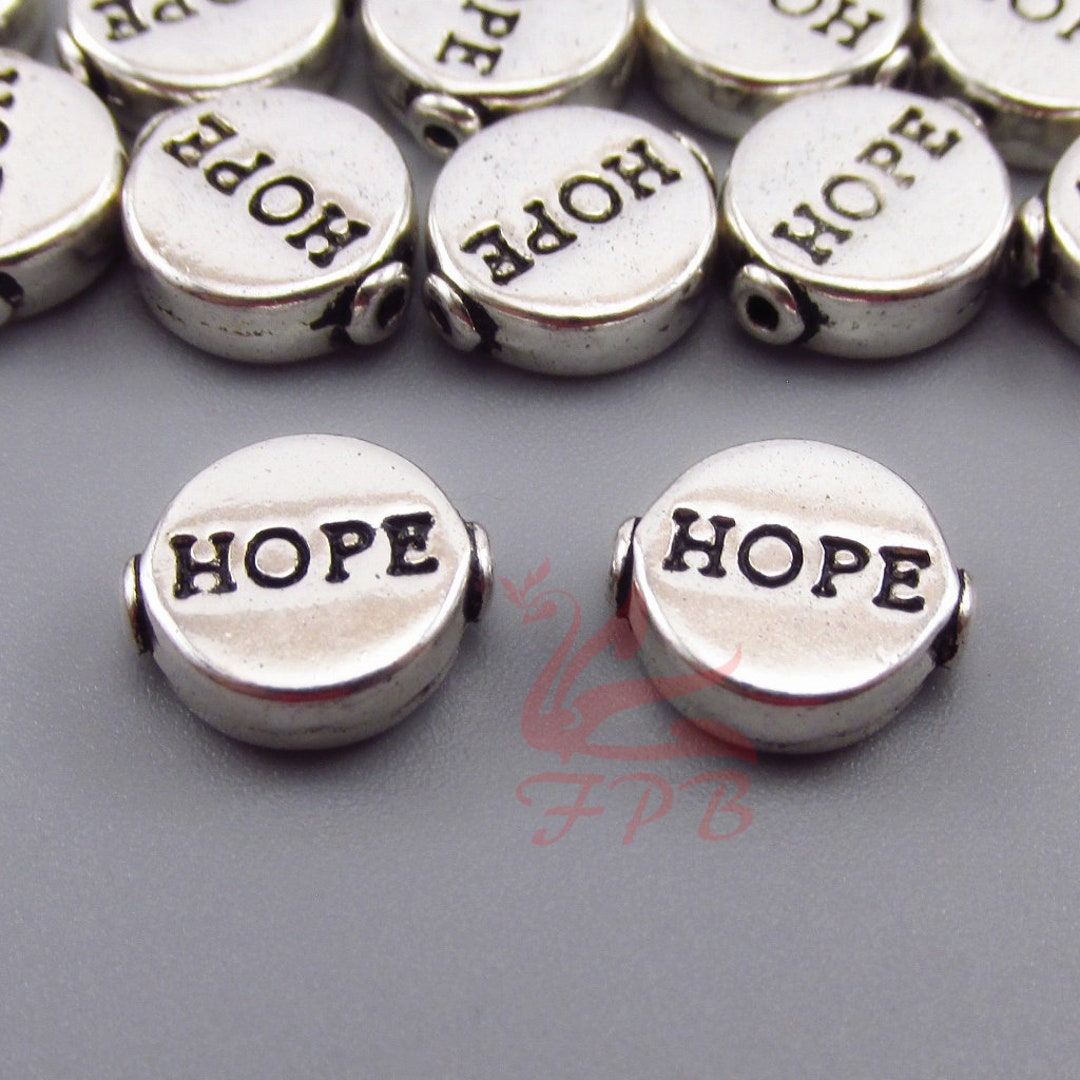 10 Hope Beads 10mm Wholesale Antiqued Silver Plated Spacer Beads ...