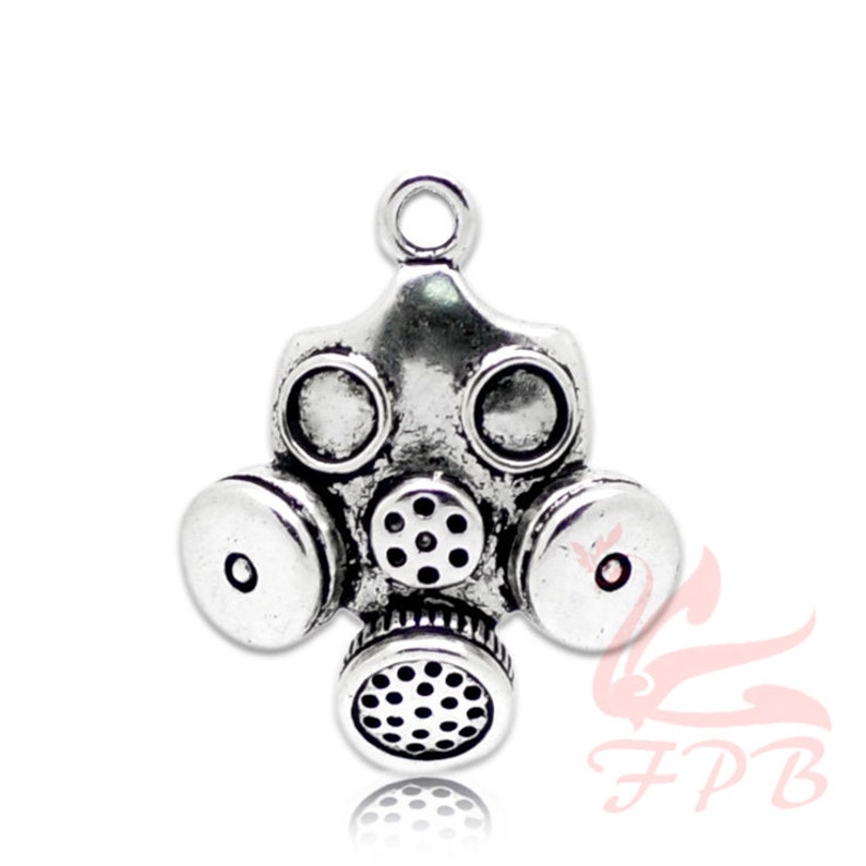 2 Gas Mask Charms 33 Antique Silver Plated Steampunk Style - Etsy