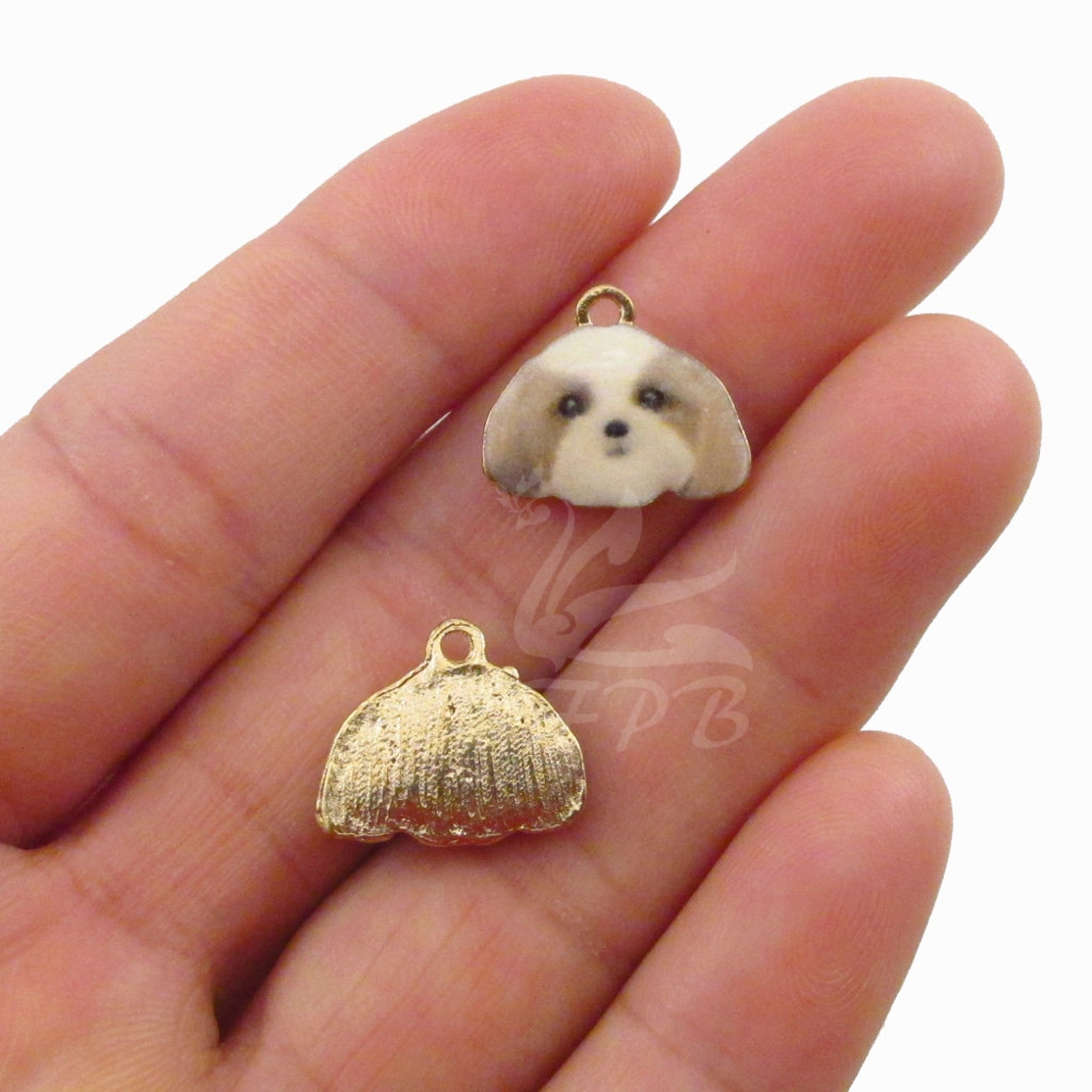 2 Shih Tzu Dog Charms 16mm Wholesale Gold Plated Enamel Puppy - Etsy