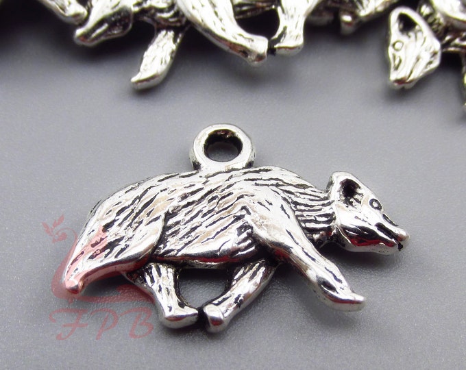 Badger Charm With 5mm Hole to Fit Pendant Bracelet European Also Fits ...
