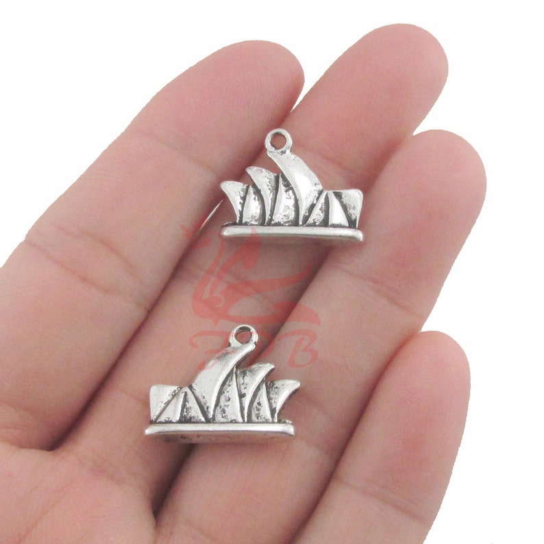 5 Sydney Opera House 19mm Antiqued Silver Plated Charms - Etsy