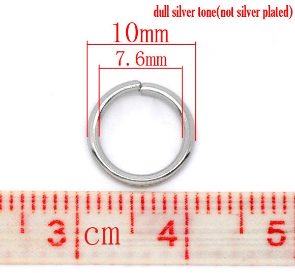 10mm Jump Rings - 100/200/500 Wholesale Stainless Steel 16 Gauge Open ...
