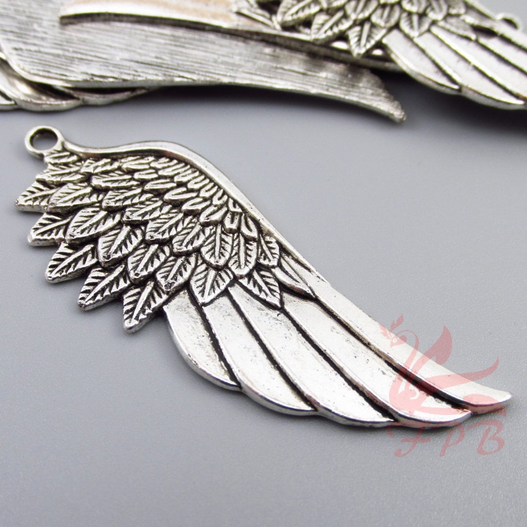 2 Angel Wing Pendants 59mm Wholesale Antiqued Bronze Plated | Etsy
