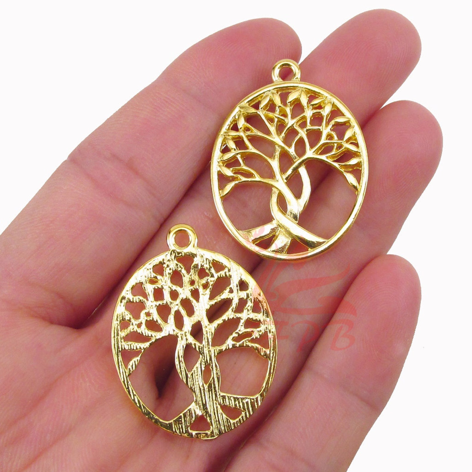 2 Tree of Life Charms 31mm Silver Plated Tree Pendant for - Etsy
