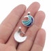 2 Blue Ocean Wave Charms 20mm Silver Plated Enamel Pendants EC0097779 ...